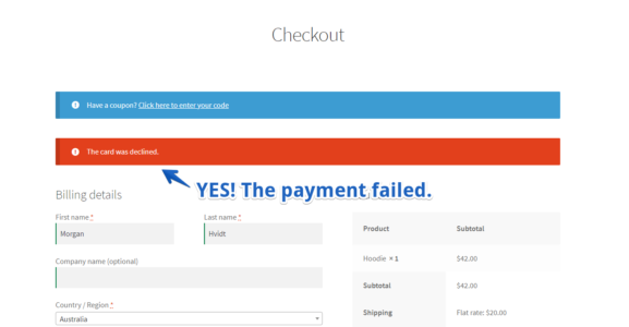 How to test”Failed” payments using Stripe & WooCommerce | Puri.io Plugins